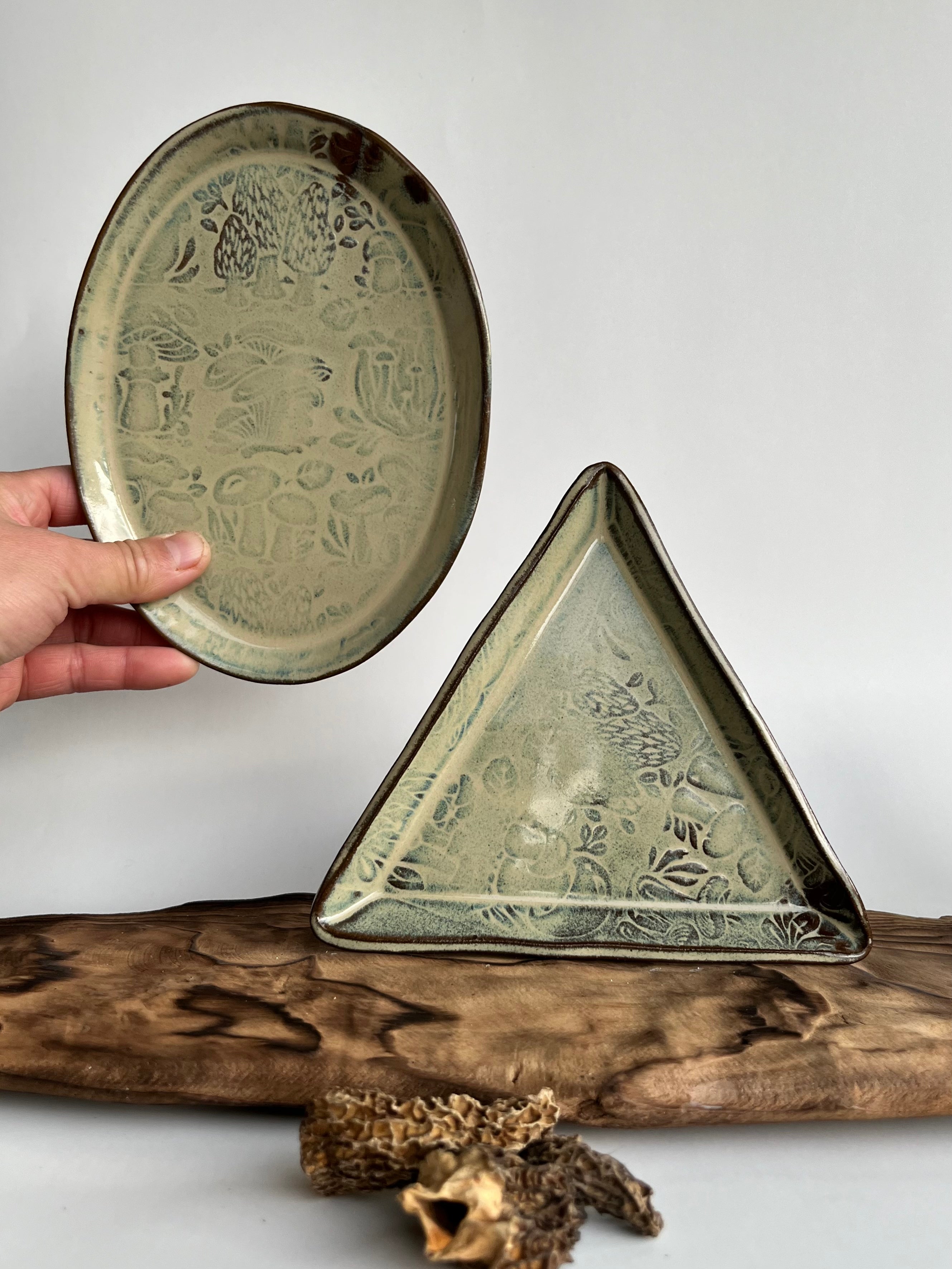 #24 New Beginnings: Small Triangle Mushroom Plate – BownessSoapworks